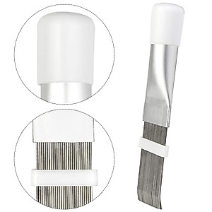 yeabwps 2 Pieces Air Conditioner Condenser Fin Cleaning Brush, Stainless Steel Air Conditioner Condenser Fin Comb Fin Evaporator Radiator Repair Tool