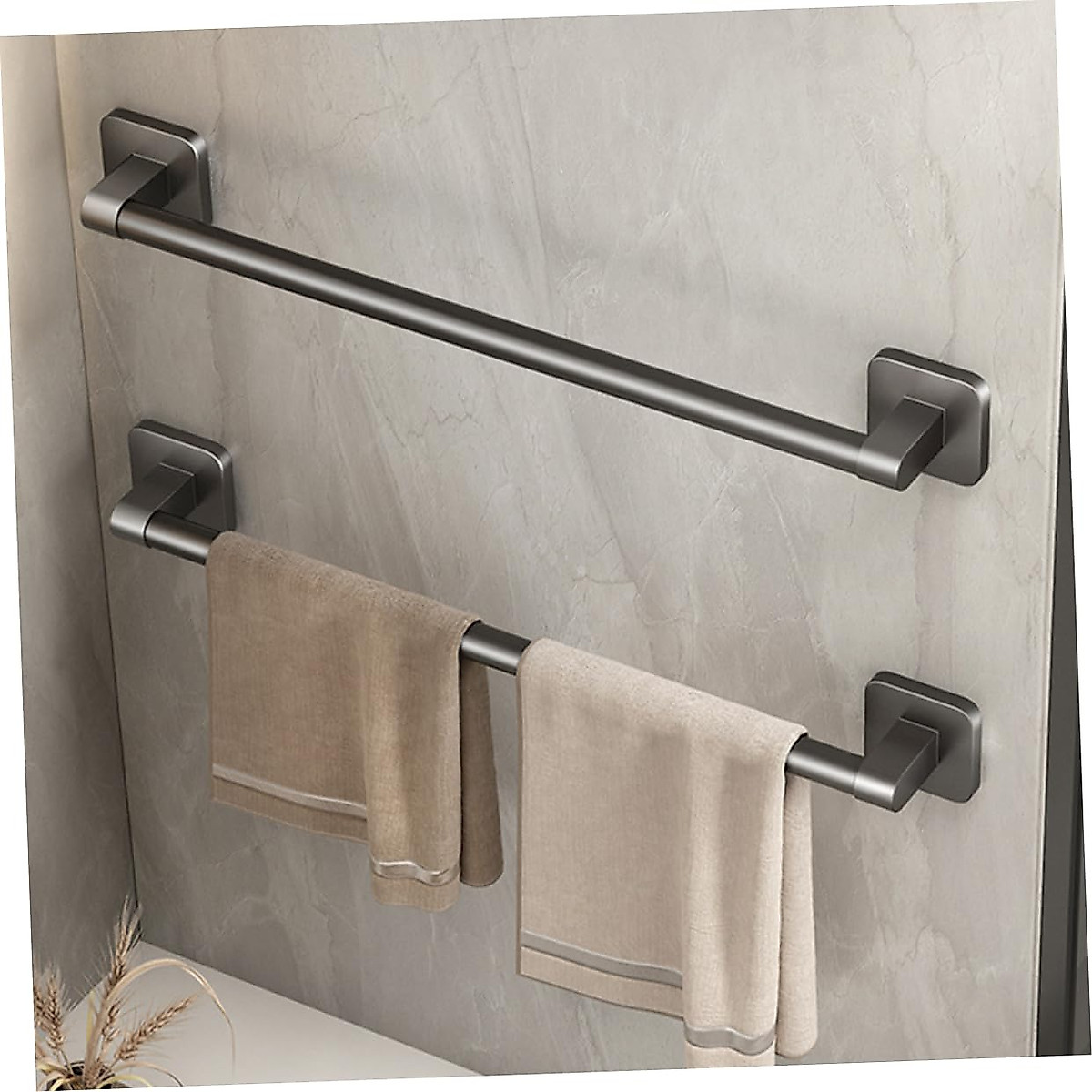ABOOFAN Wall Nail- Single Pole Towel Hanger Gray 50cm Kitchen Cabinets Towel Rack Towel Bar Wall Mount Towel Organizer Bathroom Slipper Bathroom Racks Towel Holder Wall Heavy
