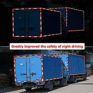 Reflective Tape, Self-Adhesive Reflective Tape Outdoor Waterproof Safety Caution Warning, Trailer Reflector - for RVs, Cars, Trucks, Trailers, Boats, Road Signs(Red/White), 2" × 12"- 20 Pack