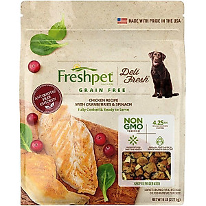 Freshpet Salutem Vita Select Deli Fresh, Chiken Recipe with Cranberries & Spinach, Grain Free, Complete Meal Bag 6 lbs