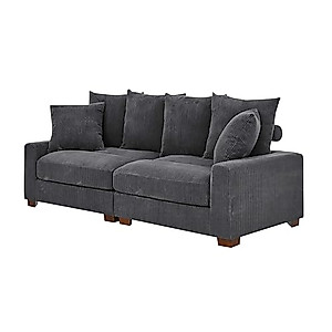 Oadeer Home Modular Sofa Love Seats, Dark Gray