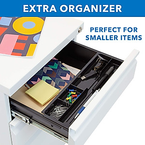 Mount-It! 3 Drawer File Cabinet with Lock and Wheels, Under Desk Storage Filing Cabinet for Home Office, Small Rolling File Cabinet for Legal, Letter, and A4 Files in White