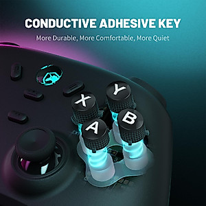 ECHTPower Wireless PC Gaming Controller - Hall Effect Joystick, 2.4G & Wired 1000Hz Polling Rate, 800mAh Battery, Adjustable Turbo/Vibration - for PC/Switch/iOS/Android