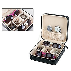 Cokritsm Travel Portable Sunglass Organizer Case 3-Slot Glasses Collector Storage, Glasses Case Multiple Pairs，Travel Jewelry Case Men，Multiple Glasses Case，Travel Sunglasses Organizer