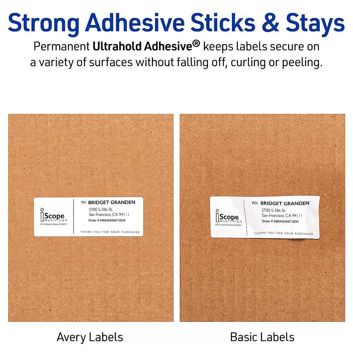Avery Waterproof Address Labels with Sure Feed & TrueBlock 1" x 2-5/8", 1,500 White Laser Labels (5520)