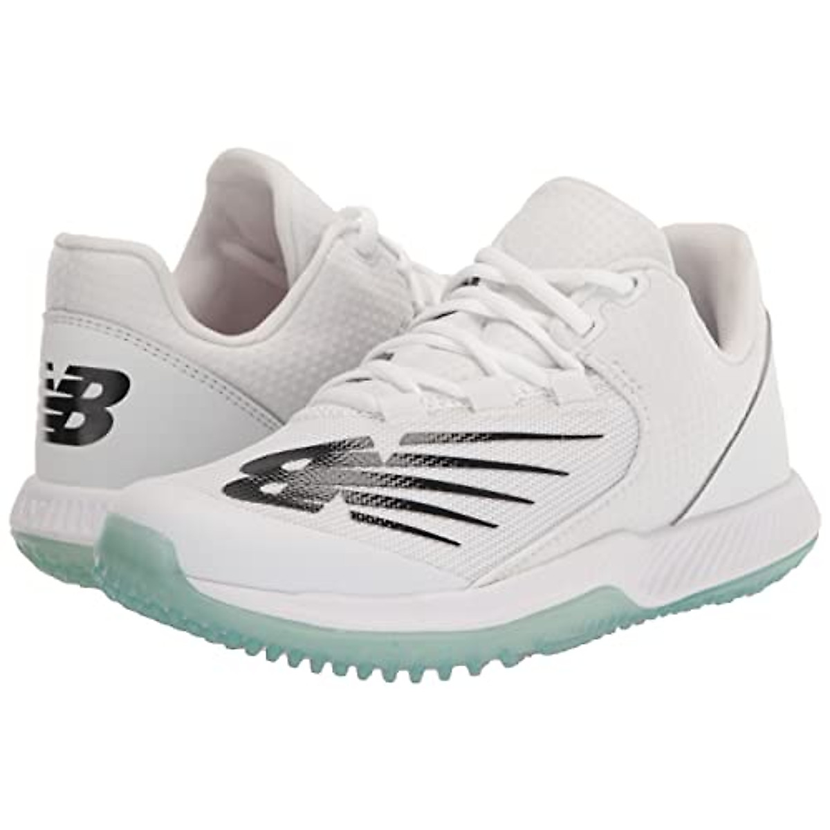 New Balance Men's FuelCell 4040 V6 Turf-Trainer Baseball Shoe, White/Black, 9