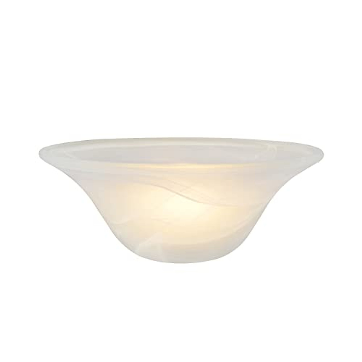 Aspen Creative 23509-11,Alabaster Replacement Glass Shade for Medium Base Socket Torchiere Lamp, Swag Lamp, Pendant and Island Fixture. 12-1/4" Diameter x 4-3/4" High.