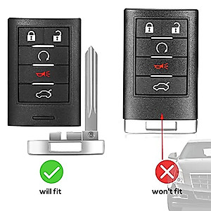 (FCC ID: M3N5WY7777A) 5 Buttons Compatible with Cadillac CTS 2008-2015/ STS 2008-2011Car Keyless Entry Remote Smart Key fob