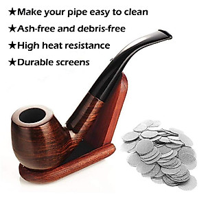 Gebildet 200pcs Stainless Steel Pipe Filters, 15mm/0.59 Inch Smoking Screens Pipe, Silver Mesh Screens Gauzes Filter with Storage Box