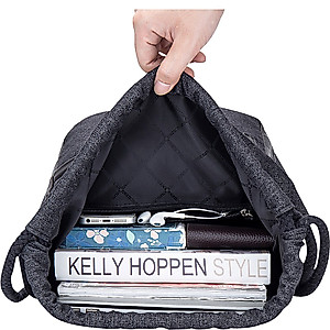 EnzoDesign Unisex Canvas Leather Drawstring Cinch Backpack