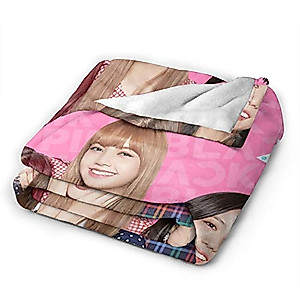 3D Fleece Bed Blankets, Pink Band Groups Christmas Throw Blankets, Fall Super Soft Party Blanket fit Women Living Room Floor 50x40 Inch