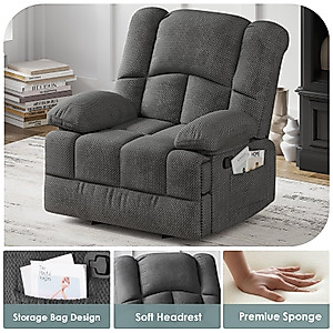 STARY Rocker Recliner Sofa Living Room Chair for Adults, Grey
