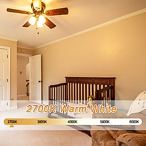 Marxlait 4 Pack E12 Ceiling Fan Light Bulbs, 60W Equivalent, Warm White 2700K, Small Base LED Candelabra Light Bulb, Bright A15 LED Bulb, 120V, Non-dimmable