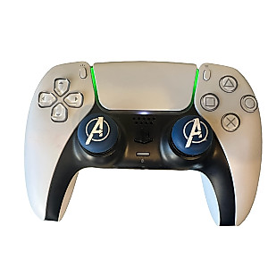 Esports Discounts Marvel Comics Controller Thumb Grip Silicone Caps Compatible for Playstation PS5 PS4 PS4 Pro Slim PS3 PS2 Xbox One Series S X Switch Pro Controller - Avengers - Two Controller Pack