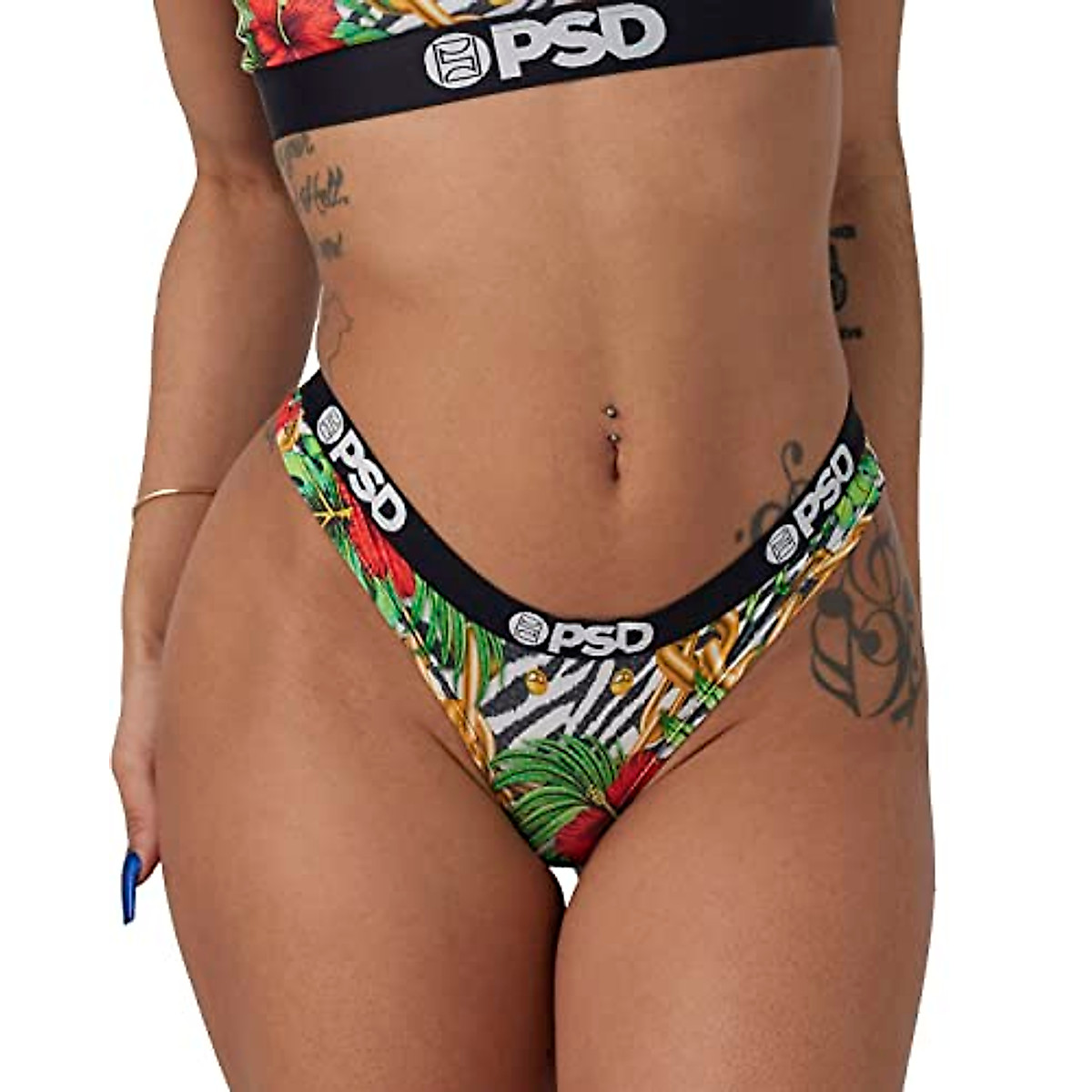 PSD Women's Hawaiian Zebra Th Thong, Multi, S