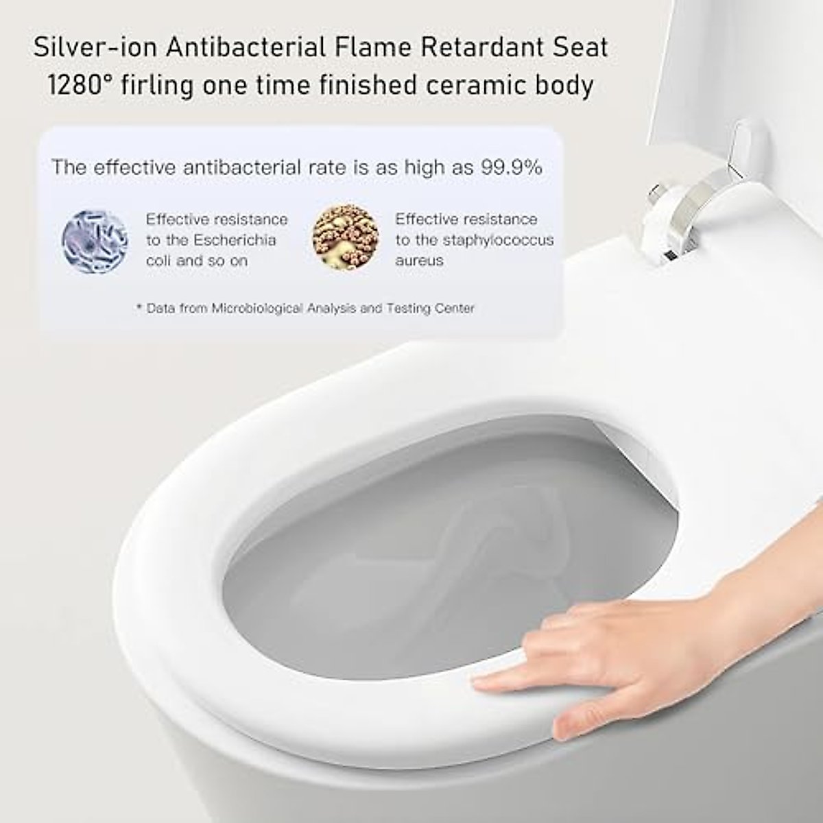 One Piece Elongated Smart Toilet Bidet with Auto Open & Close, Auto Flush, Foot Sensor Flush, LED Temperature Display, Heated Seat and Integrated Multi Function Remote Control
