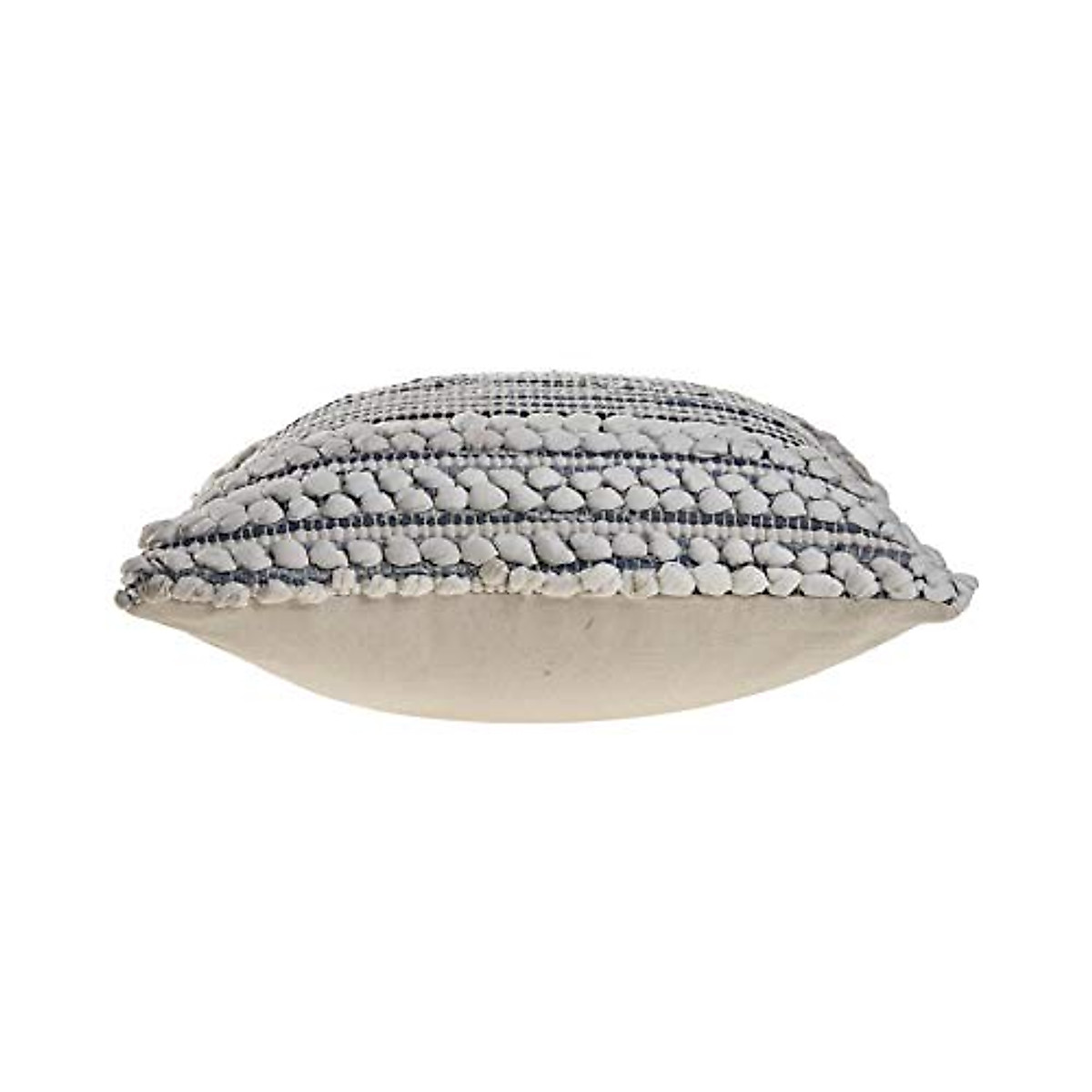 LR Home - LR07435-BLOIIPL Bold Textured Navy Throw Pillow Area Rug, 18" x 18", Blue/Ivory