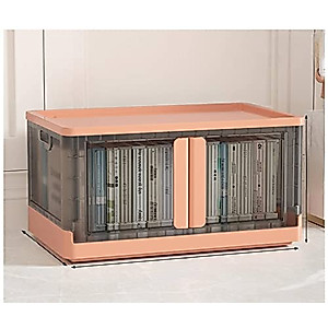 NA Storage Box Simple Installation-Free Wardrobe Sorting Box for Collection Transparent Folding Plastic