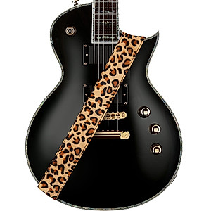 Amumu Crushed Flocked Guitar Strap Flocking Leopard for Bass, Electric & Acoustic Guitar Accessories
