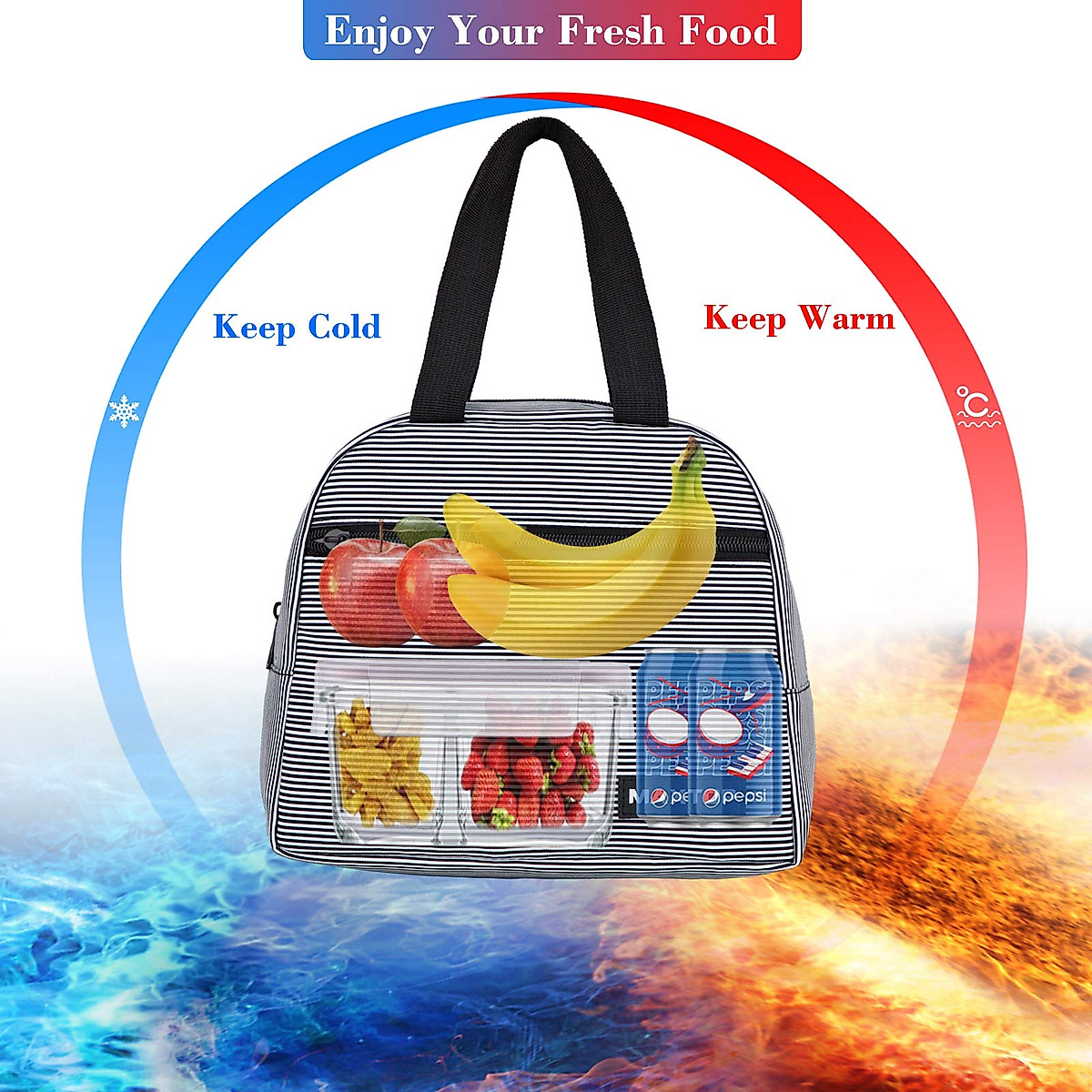 MAXTOP Lunch Bag Women,Insulated Thermal Lunch Box Bag for men With Front Pocket and Inner Mesh pocket, Cooler Tote Bag Gifts for Adults Women Men Work Nurse Picnic Beach Park