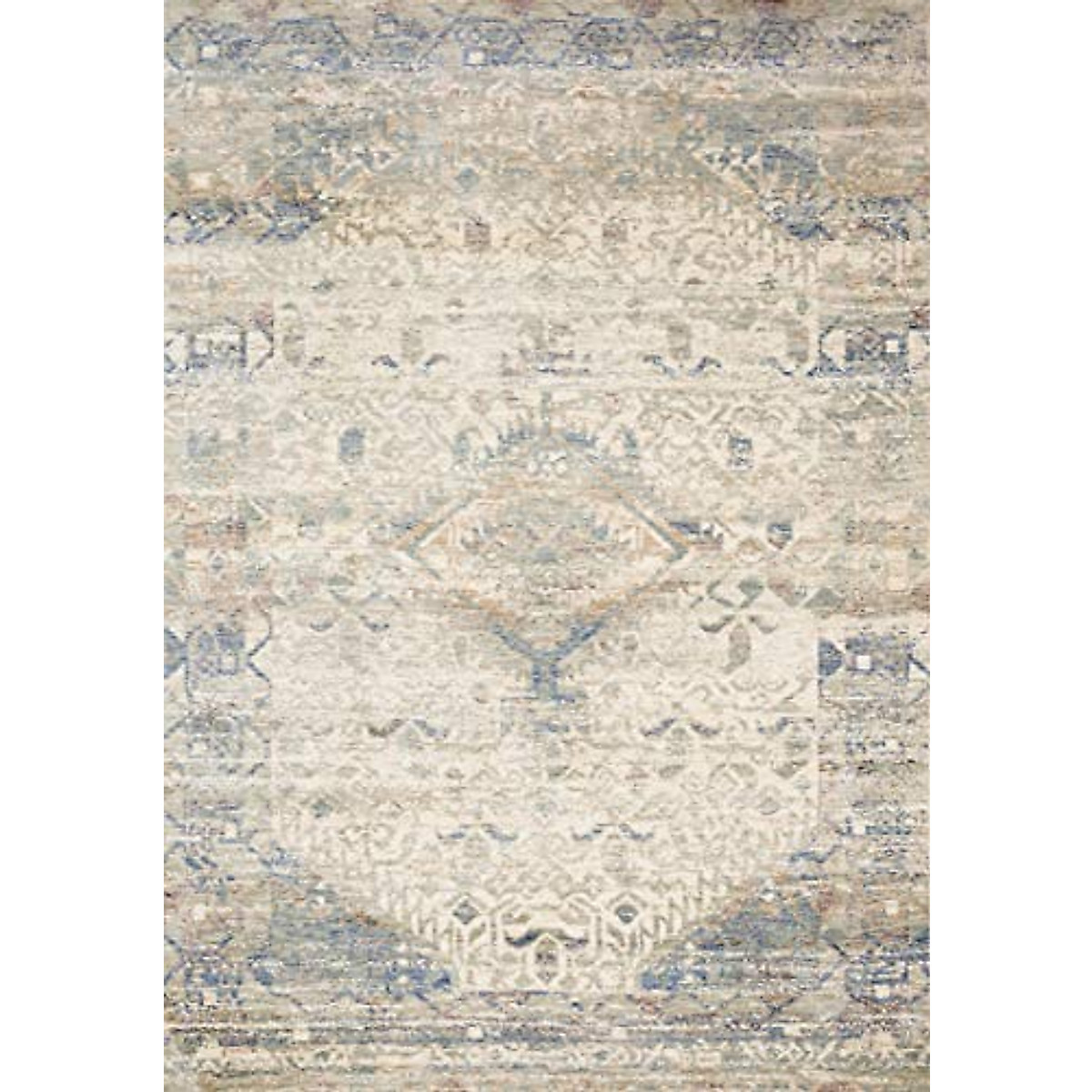 Loloi Revere Rug, Ivory & Blue 2'-6" x 10'-0" Area Rug – Traditional Accent Rugs for Living Room, Bedroom, Entryway & Hallway, No Shed High Traffic Area Home Decor Rug