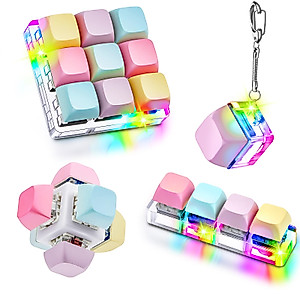4 Pcs Decompression Toys Keyboard Clicker Toy Keyboard Cube Toy Mechanical Key Toy Keyboard Button Stress Relief for Adult Gifts to Relief Pass Time (Trendy)
