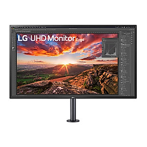 LG 32UK580-B 32" UHD 4K VA Monitor with Ergo Stand and DCI-P3 95% (Typ.) Color Gamut, HDR10 Compatibility and 5W (x 2) Built-in Speakers – Black (Renewed)