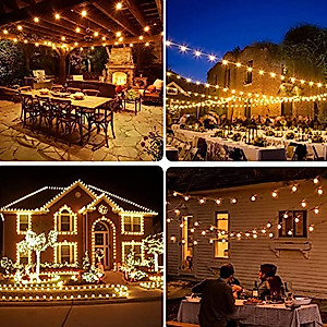 25Ft LED Outdoor String Lights Christmas, G40 Globe Patio String Lights Waterproof with 27 Shatterproof LED Bulbs, Hanging Christmas Decorations Lights for Backyard Porch Garden Bistro Party- White
