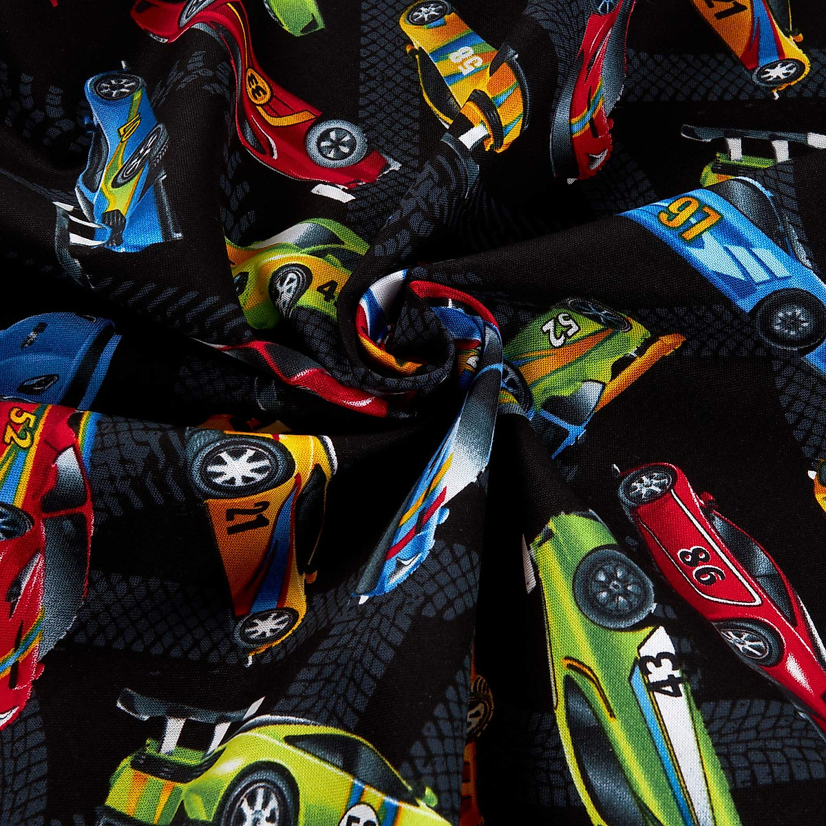 Timeless Treasures Race Cars Race Cars Black, Fabric by the Yard