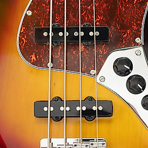 CNZ Audio JB Mini Electric Bass Guitar - Sunburst Body, Maple Neck, Rosewood Fingerboard & 3-Ply Tortoise Pickguard, 28.6" Short Scale Premium Pickups, Vintage Steel Bridge & Tuners - Pure Awesomeness