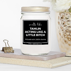 YouNique Designs Smells Like Tamlin Candle - Bookish Candles, Book Lovers Gifts, Book Themed Gifts for Book Lovers Women, Book Club Gifts Ideas, Reading Themed Gifts (Lavender & Vanilla)