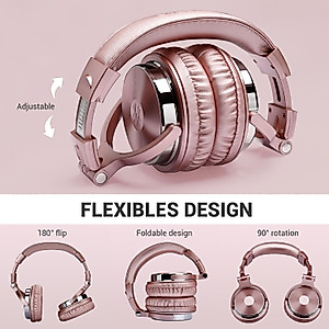 OneOdio Wired Over Ear Headphones Hi-Res Studio Monitor & Mixing DJ Stereo Headsets with 50mm Drivers and 1/4 to 3.5mm Jack for AMP Computer Recording Podcast Keyboard Guitar Laptop - Pink
