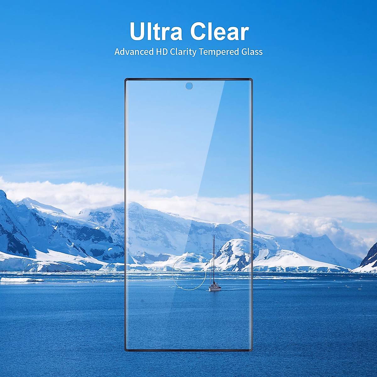 [2+2 Pack] Screen Protector for Samsung Galaxy S22 Ultra 5G 6.8 Inch, 2 Pack Tempered Glass Film + 2 Pack Camera Lens Protector, HD Fingerprint unlock/Full Coverage/Anti-Scratch/Case Friendly