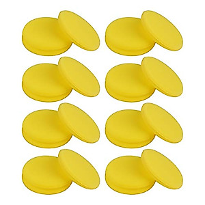 Fasmov 36 Pack 4" Foam Applicator Pads, Super Soft Car Cleaning Yellow Round Car Foam Sponge Foam Applicator Pad Washing Foam Sponge Cleaning Tool for Car Microfiber Sponge