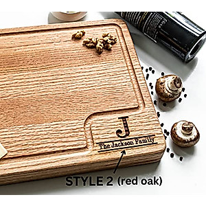 Custom Cutting Boards Wood Engraved Cutting Board Personalized, USA Made - Thick Red Oak/Walnut Personalized Cutting Boards Wood Engraved, Handmade Cutting Boards