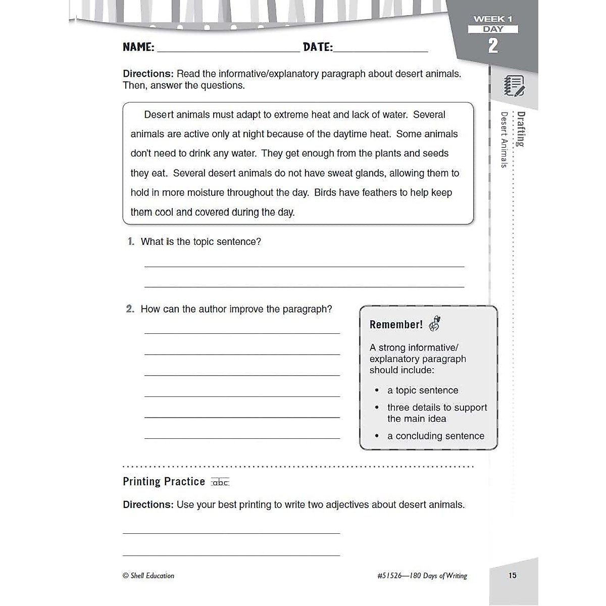 180 Days of Writing for Third Grade - An Easy-to-Use Third Grade Writing Workbook to Practice and Improve Writing Skills (180 Days of Practice)