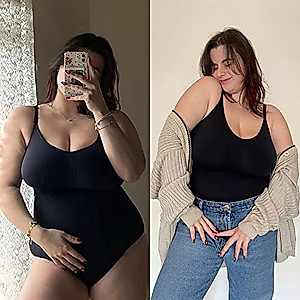 Yefecy Bodysuit Shapewear for Women Tummy Control Seamless Body Shaper Faja Tops Butt Lifting Full Body Shapewear Black XL-2XL