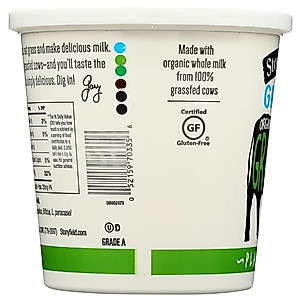 Stonyfield® Organic 100% Grassfed Plain Greek Whole Milk Yogurt 24 Oz. Tub (Pack of 1)