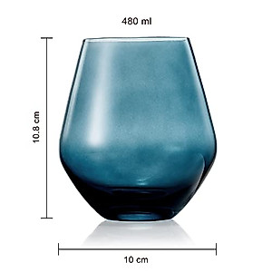 Colored Wine Glasses Set of 6 Crystal, Gift For Her, Him, Wife, Friend, Mom - Luxury Multi Color Glassware Large 16 oz Glasses, Unique Italian Style Tall Drinkware - Dinner, Color Beautiful Glassware