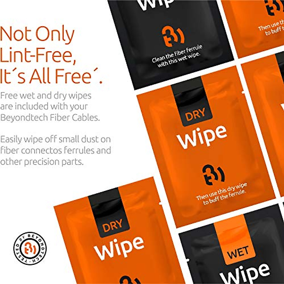 BEYONDTECH LC to LC Fiber Patch Cable Single Mode Duplex - 1m (3.28ft) - 9/125um OS1 LSZH (2 Pack) PureOptics Cable Series