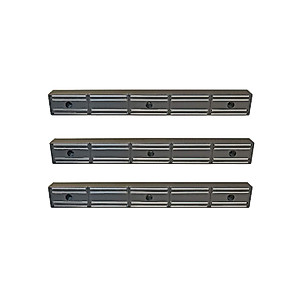 Wood Technology 14 Inch Magnetic Tool & Knife Bar, Mounted Knife Strip and Multipurpose Utensil Holder, Organizer for Kitchen, Garage, or Workshop, Dark Grey (3 Pack)