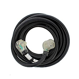 ABN Welding Cable 25ft 8 AWG 40A with Lighted Receptacle and STW Jacket