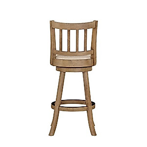 Boraam Sheldon Bar Height Stool, 1 Pack, 29-Inch, 1-Pack, Driftwood Wire-Brush and Ivory