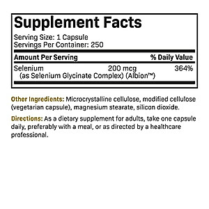 Futurebiotics Selenium 200 mcg - Selenium Amino Acid Complex - Essential Trace Mineral with Superior Absorption, Non GMO, 250 Capsules