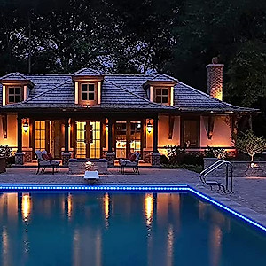 Oluote Solar String Lights Outdoor Rope Lights, 33ft 100 LEDs Waterproof Tube Lights with Solar Panel for Outdoor Home Garden Parties Independence Day Decor (Blue, 33FT)