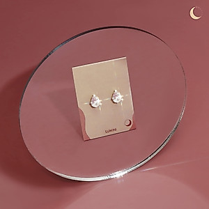 Lumini Crystals Women 925 Sterling Silver White Crystal Stud Earrings: Austrian Crystal Teardrop Shape