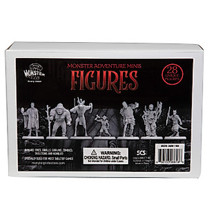 Monster Protectors- 28 Unpainted 1" Hex-Sized Fantasy Mini Figures for Your RPG Dungeon Campaigns