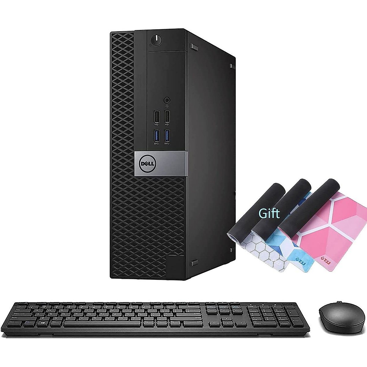 Dell 5050 SFF Desktop Intel i7-6700 UP to 4.00GHz 32GB DDR4 New 512GB NVMe SSD + 2TB HDD Built-in AX200 Wi-Fi 6 BT Dual Monitor Support Wireless Keyboard and Mouse Win10 Pro (Renewed)