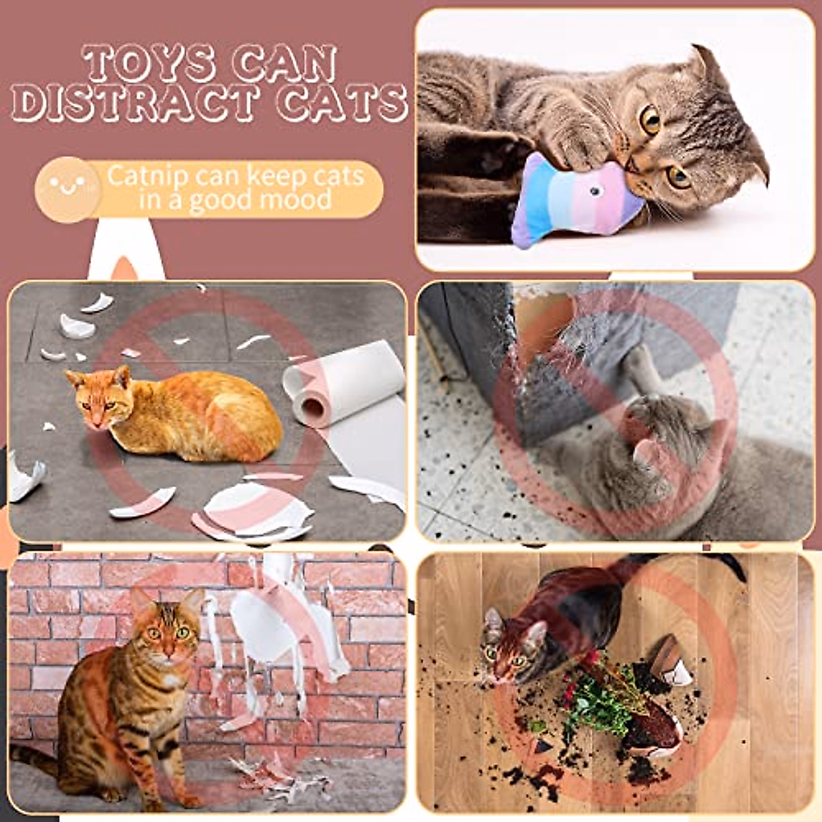 25 Pcs Catnip Toys Cat Chew Toy Interactive Catnip Filled Kitten Toys Soft Cotton Cat Toys for Cats Kitten, Assorted Cat Teething Chew Toys Indoor Pet Supplies (Lovely)