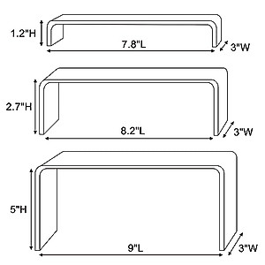 Fixwal 6pcs 2 Set Acrylic Risers for Display Clear Acrylic Riser Display Stands Acrylic Display Risers for Show Funko Pop Figures, Cupcake, Jewelry, Toys, Perfume and More